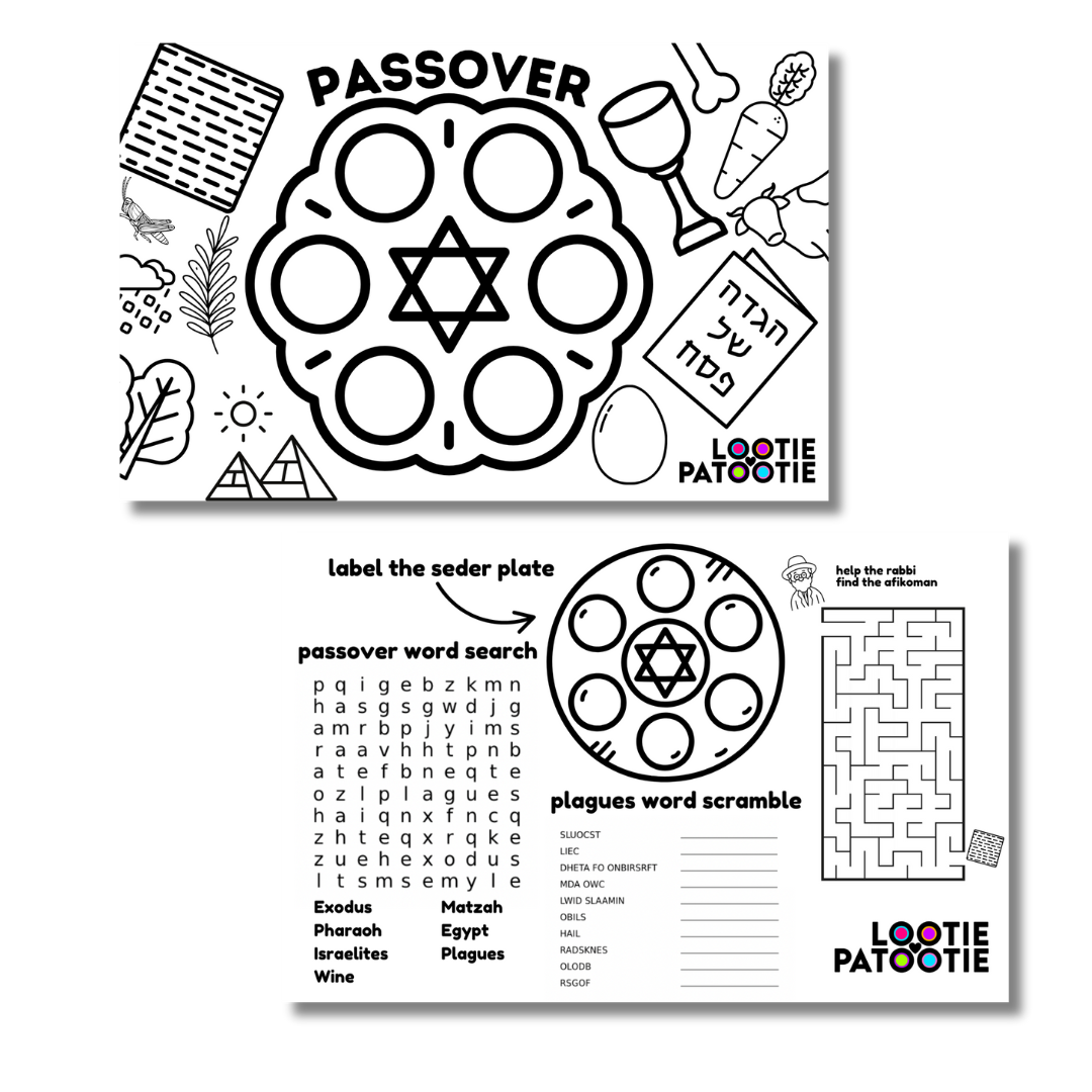 Passover Activity Placemat– Lootie Patootie